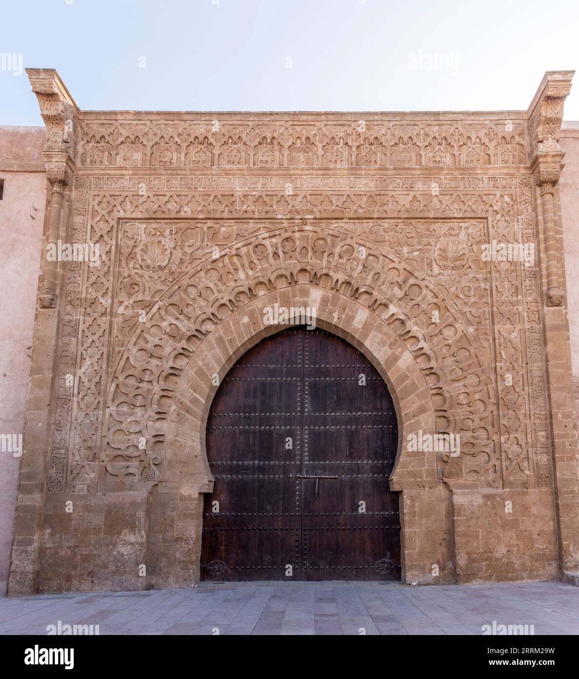 Ancient wall and main gate of the famous Kasbah of the Udayas in ...