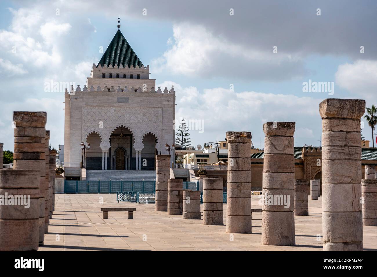 Iconic mausoleum of the Moroccan kings Hassan II. and Mohammed V. at ...