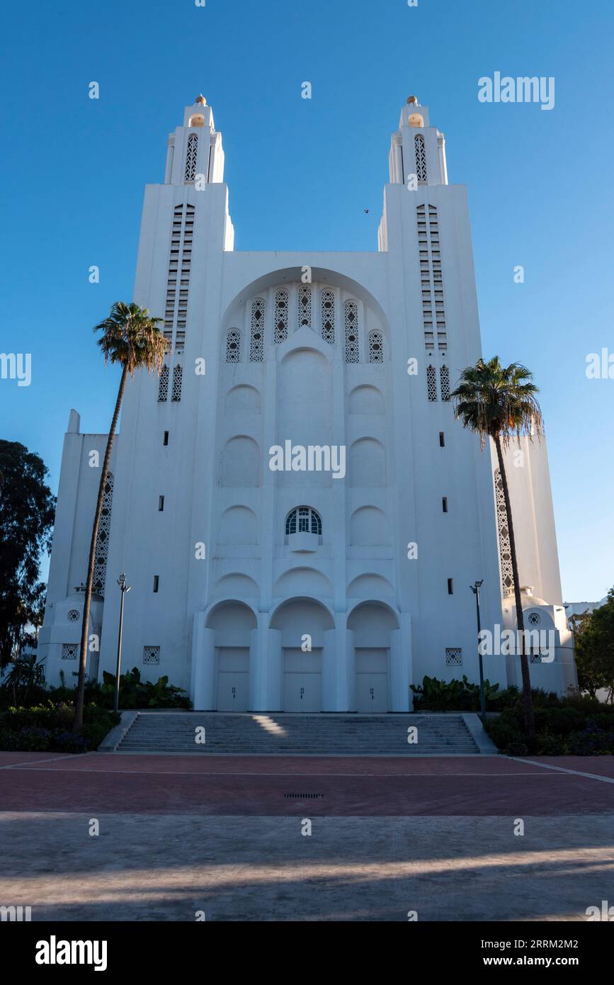 Sacred Heart cathedral in Art Deco style in the center of Casablanca ...