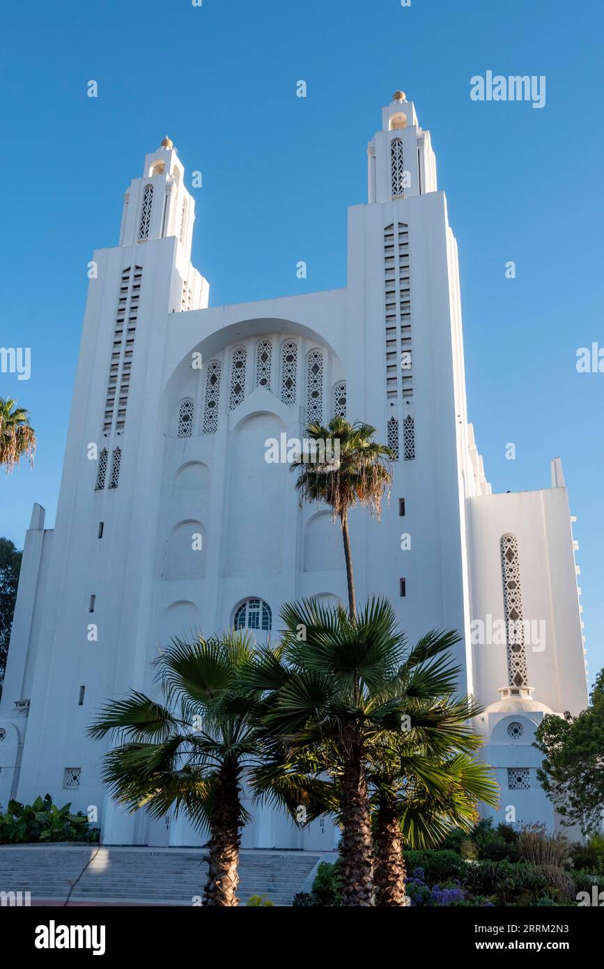 Sacred Heart cathedral in Art Deco style in the center of Casablanca ...