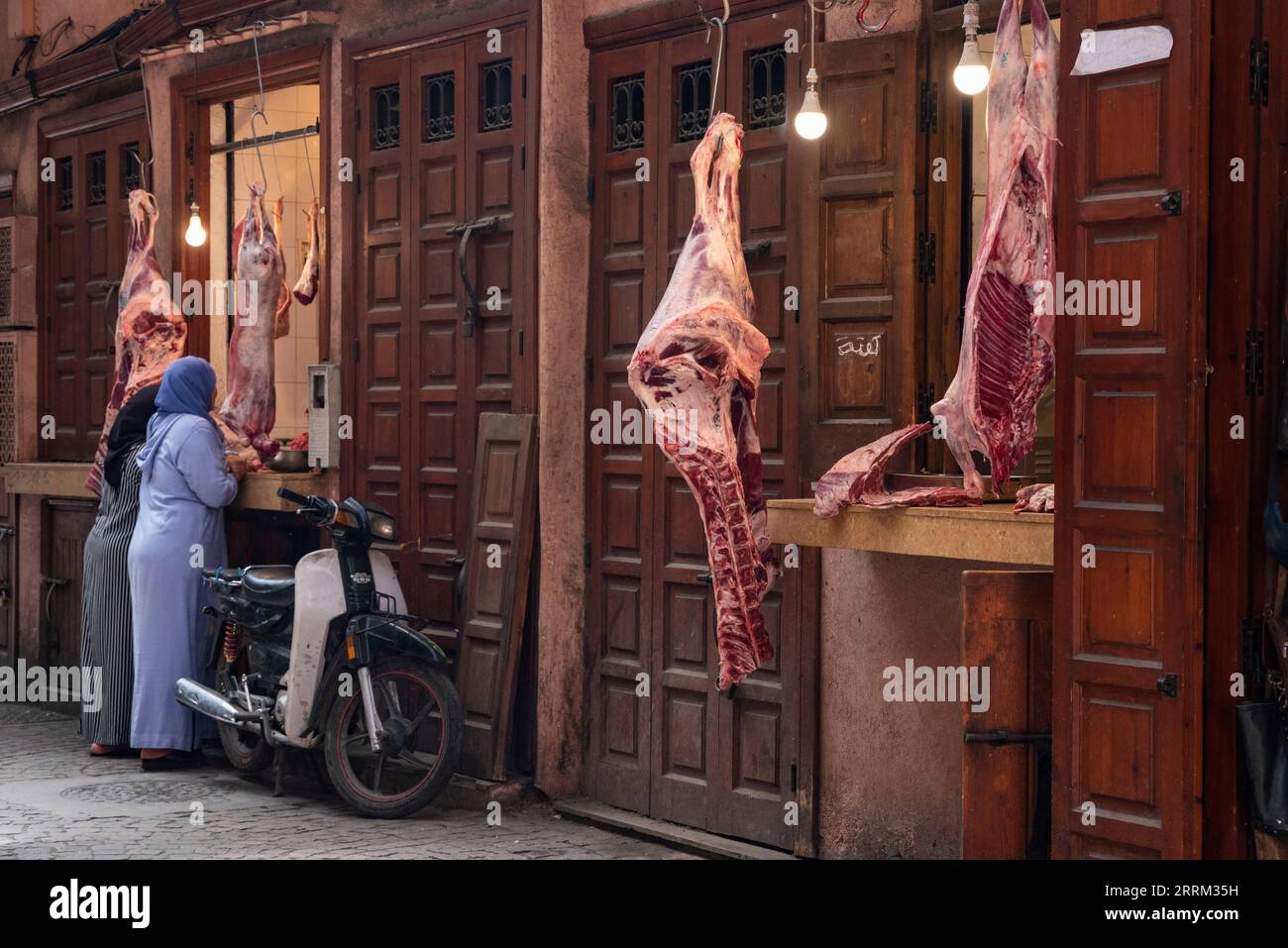 Meat market in medina marrakech morocco hi-res stock photography and ...