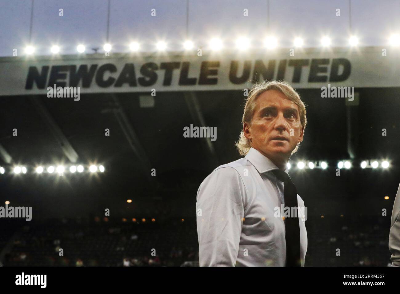 Saudi Arabia manager Roberto Mancini watches before an international ...