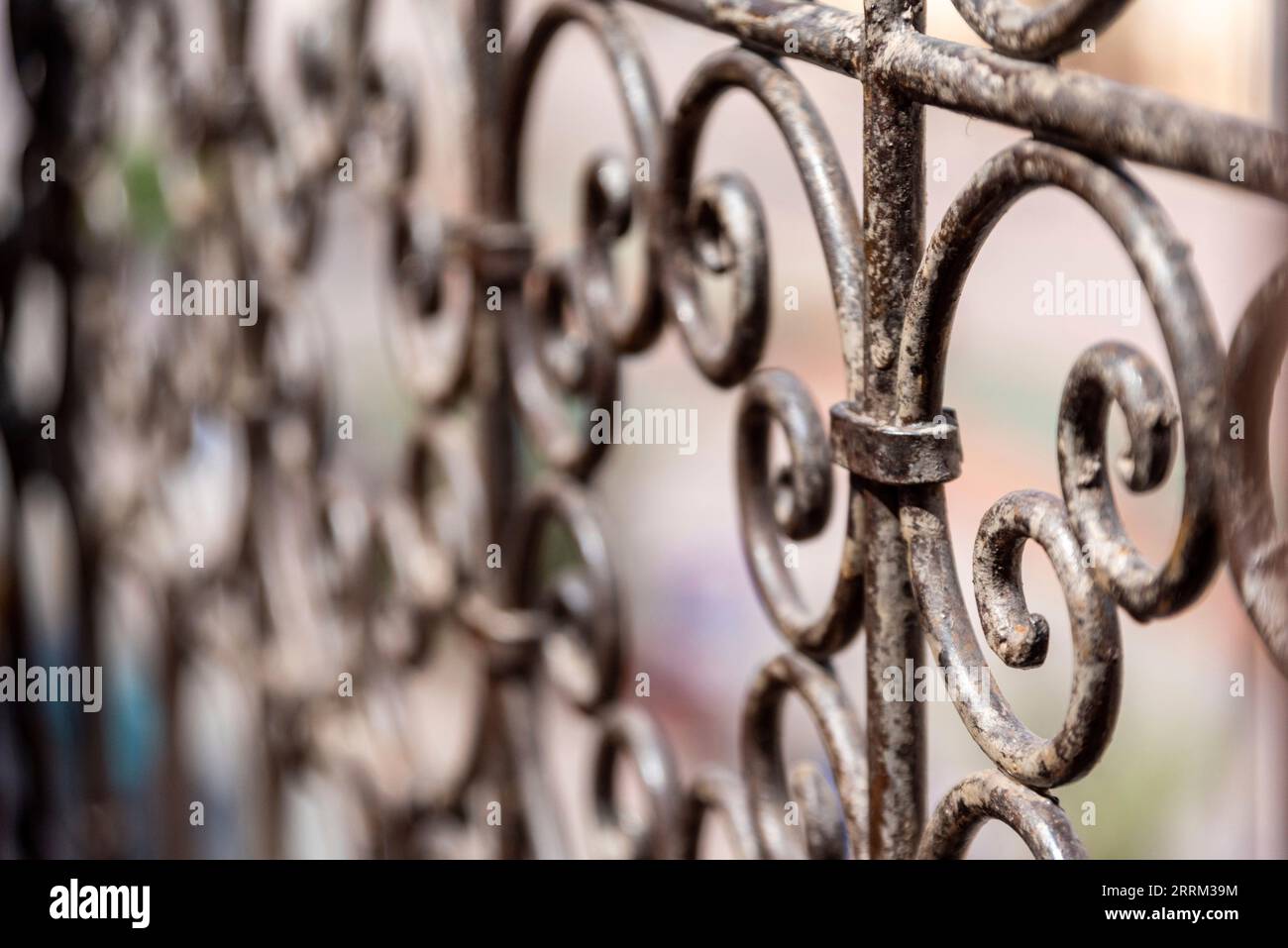 A typical handrail bar in vintage style, mounted somewhere in the ...