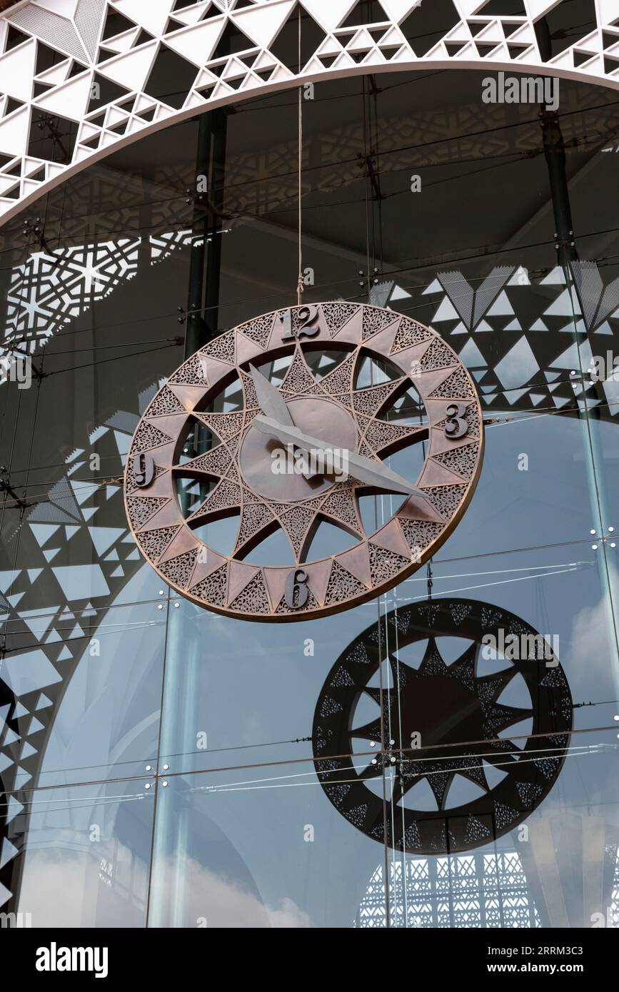 Modern oriental building of the central train station of marrakech hi ...