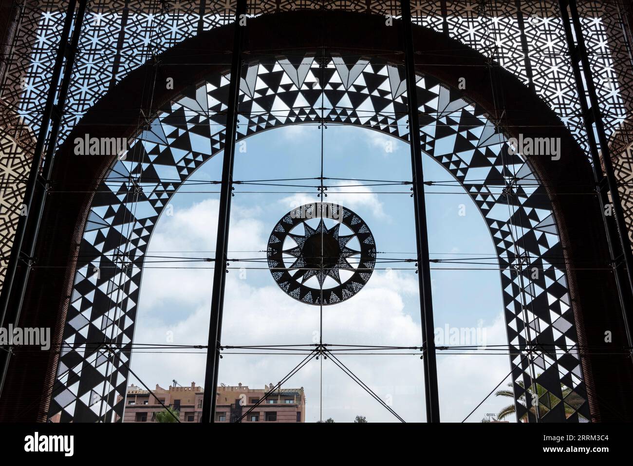 Marrakech, Morocco, Modern oriental building of the central train ...