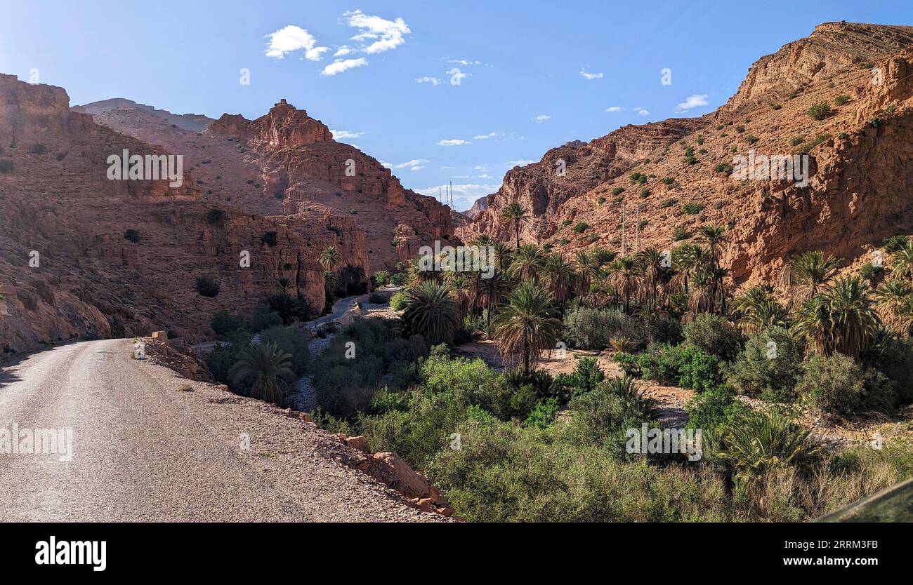 Scenic oasis Ait Mansour in the Anti-Atlas mountains of Morocco Stock ...
