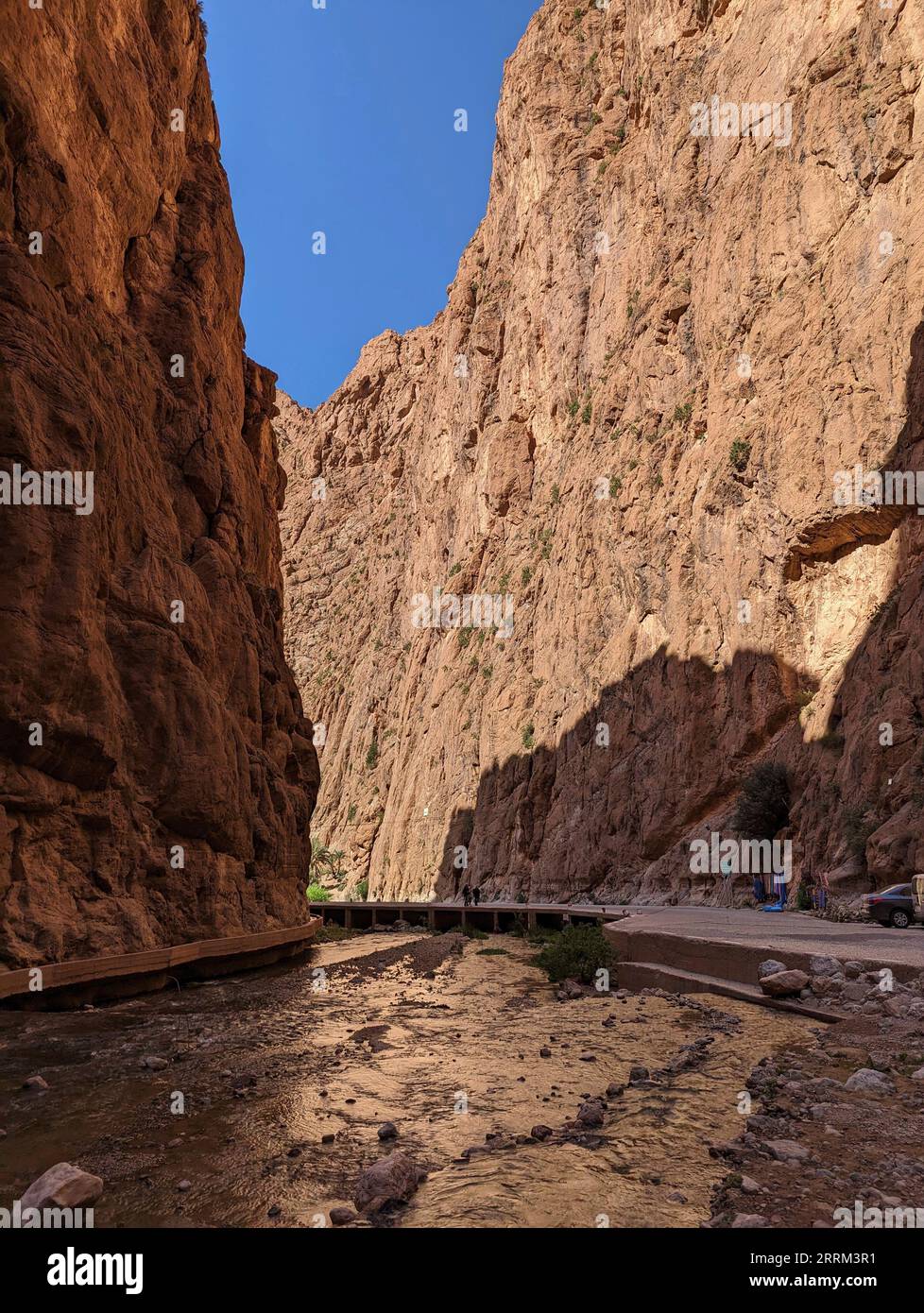 Inside the impressive Todra gorge with its high cliffs, Morocco Stock ...
