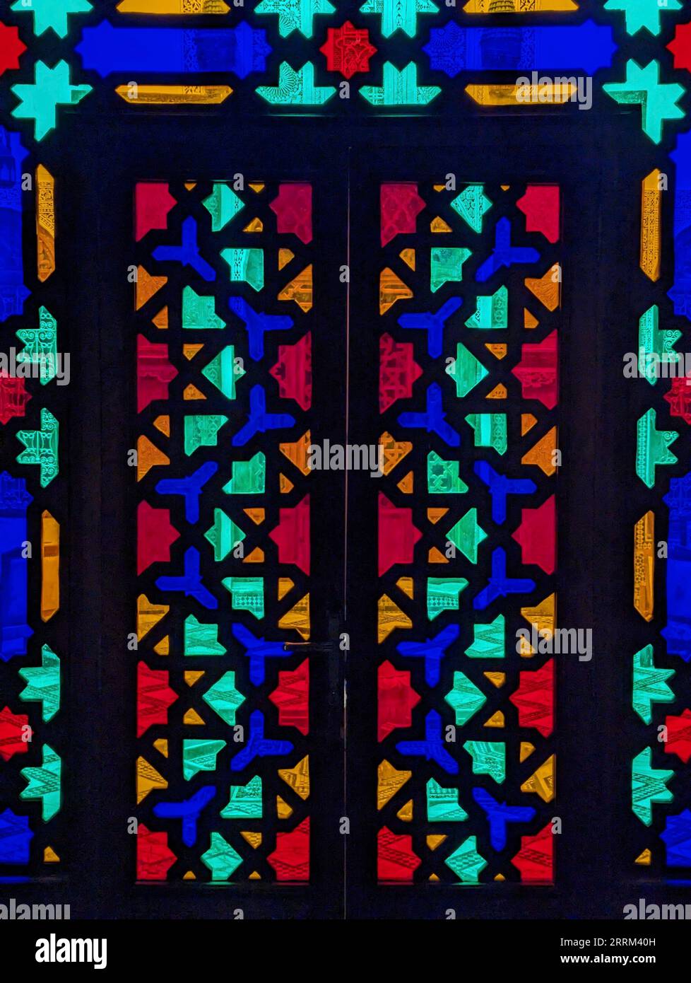Traditional window mosaic in an oriental Moroccan palais Stock Photo ...