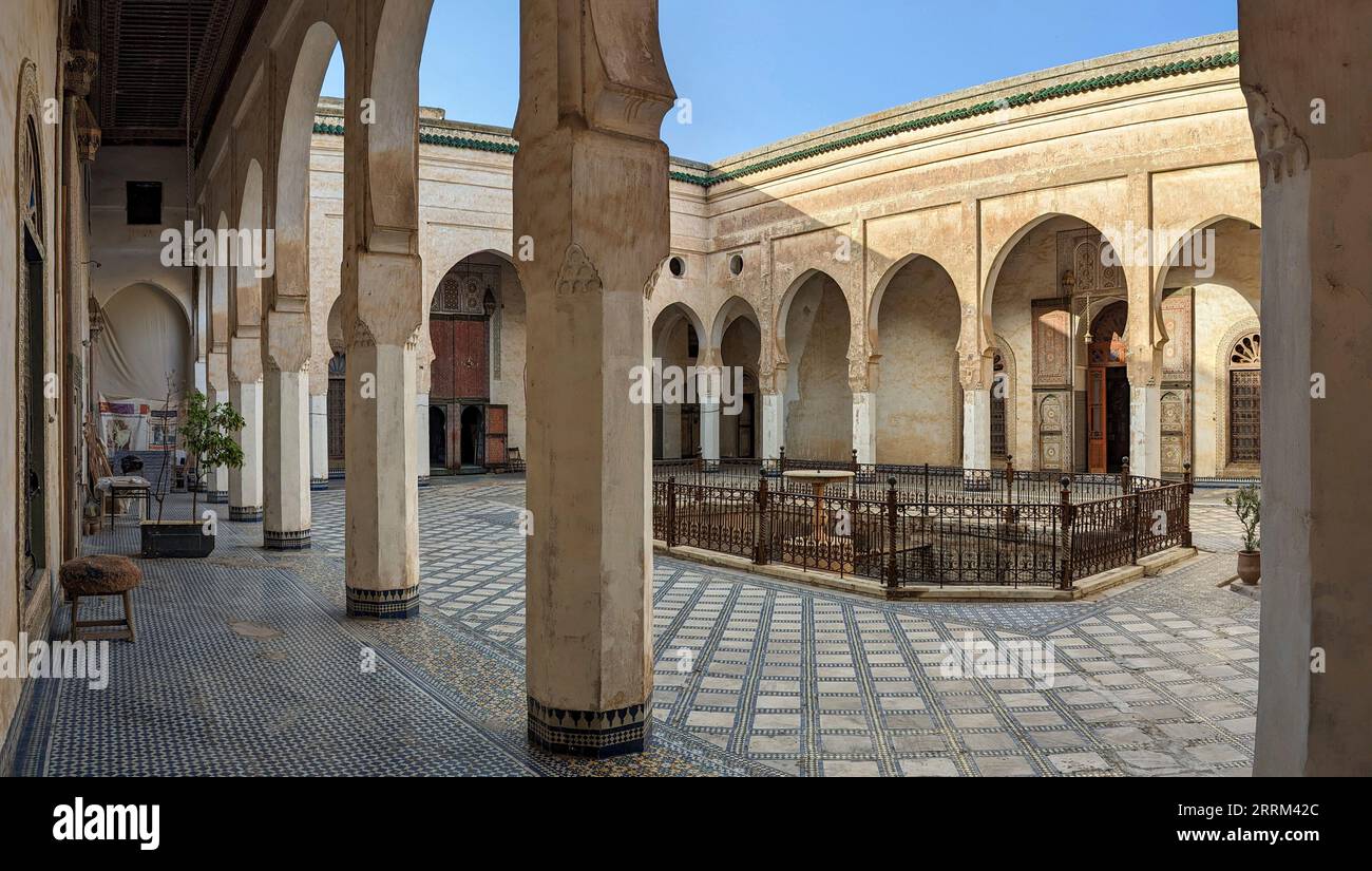 Fes, Morocco, Beautiful traditional old palais El Glaoui in the medina ...