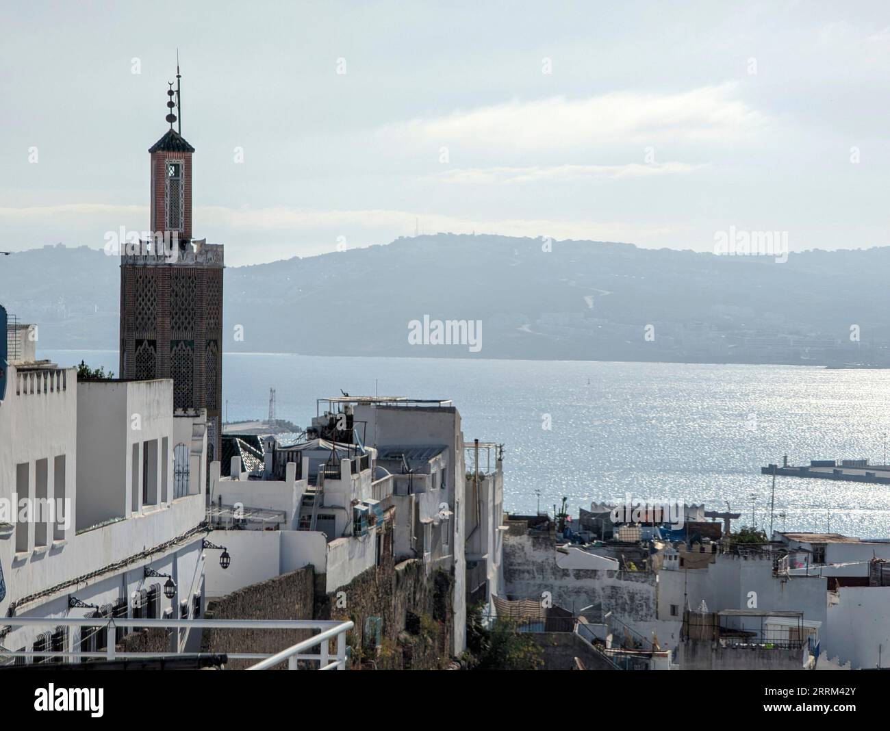 Scenic panoramic view over the rooftops of the medina of Tangier ...