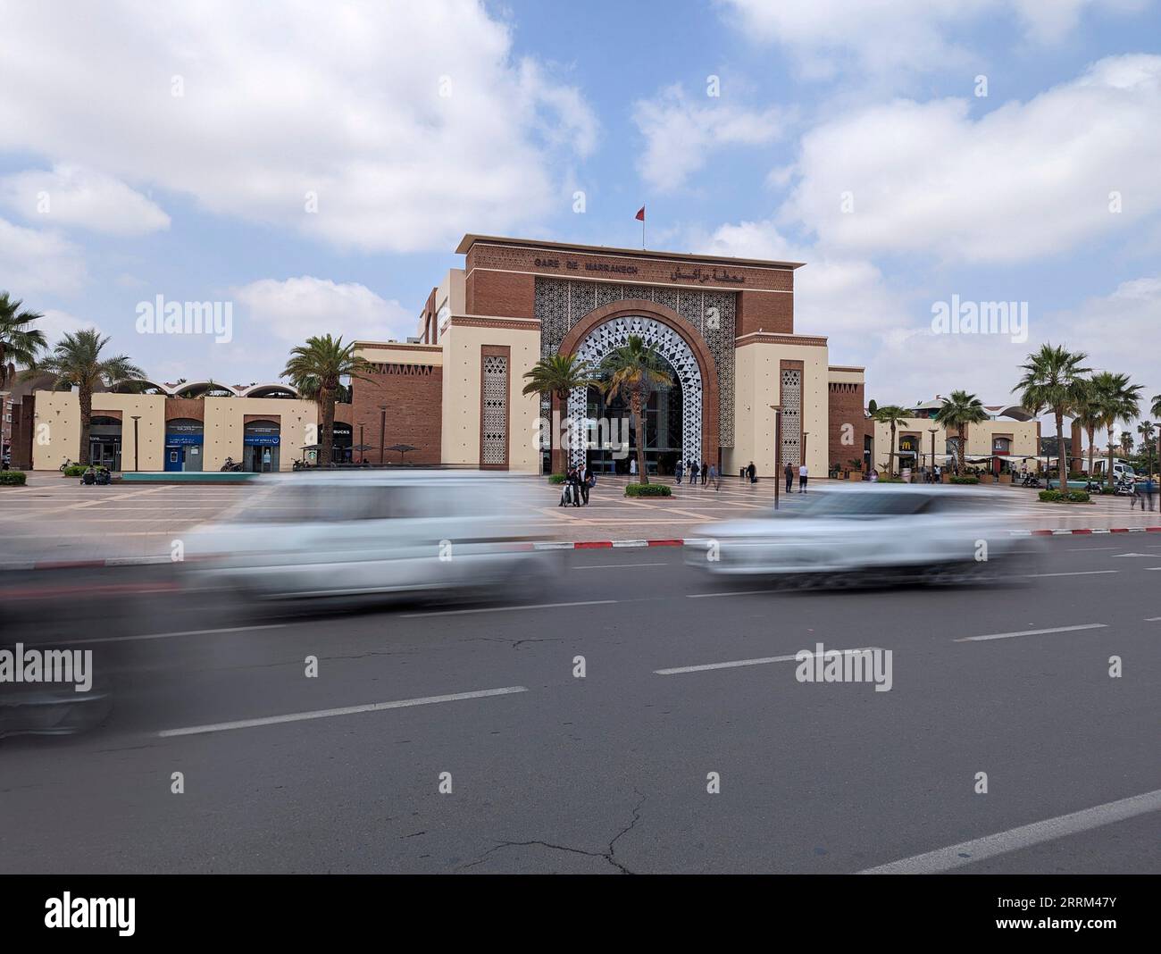 Marrakech, Morocco, Modern oriental building of the central train ...