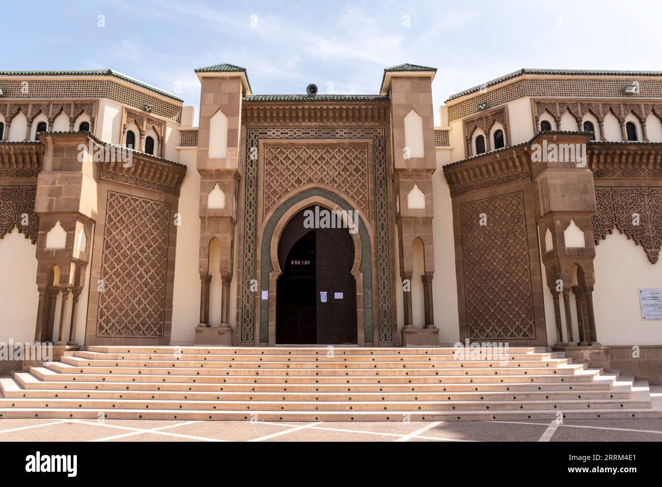 Richly ornated Mohammed V mosque in downtown Agadir Morocco Stock Photo ...