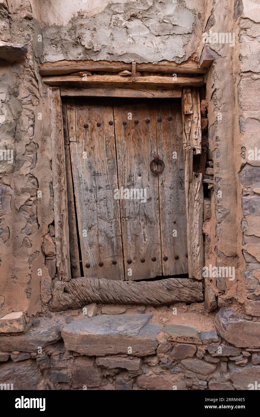 Old ancient door in a Moroccan village in the Anti-Atlas mountains ...