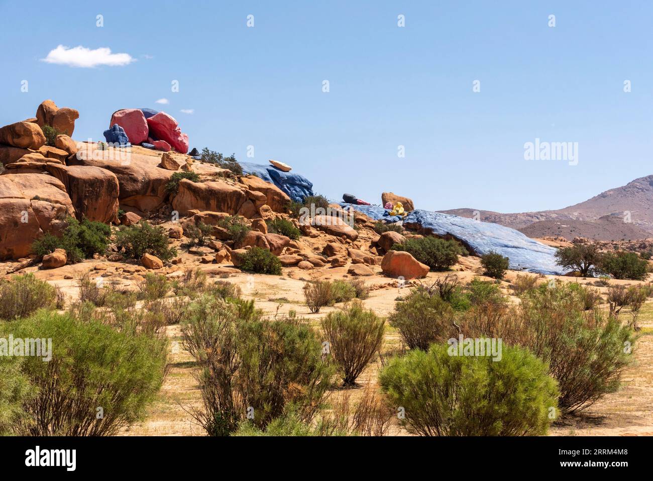 Famous painted rocks in the Tafraoute valley in South Morocco Stock ...