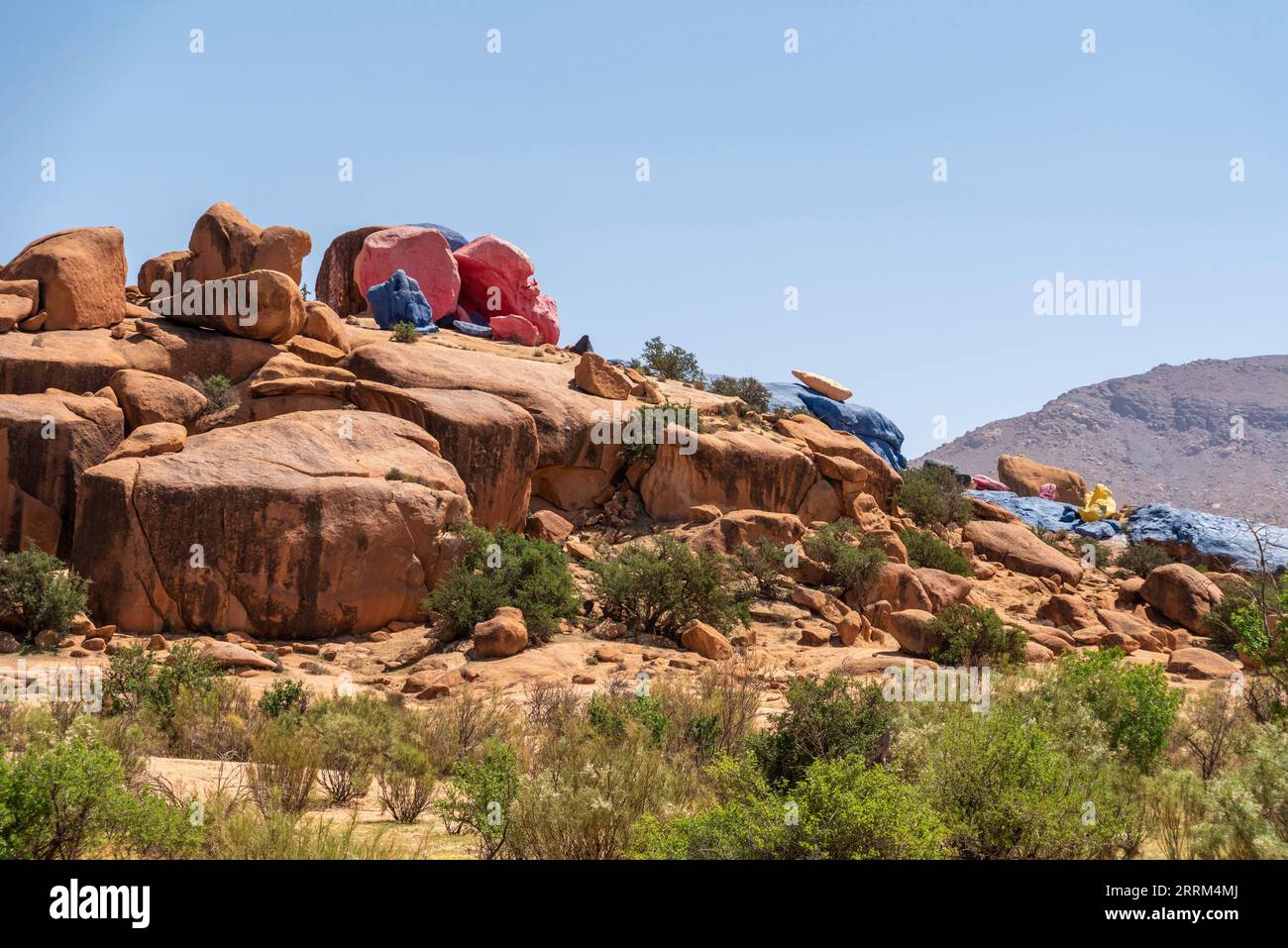 Famous painted rocks in the Tafraoute valley in South Morocco Stock ...