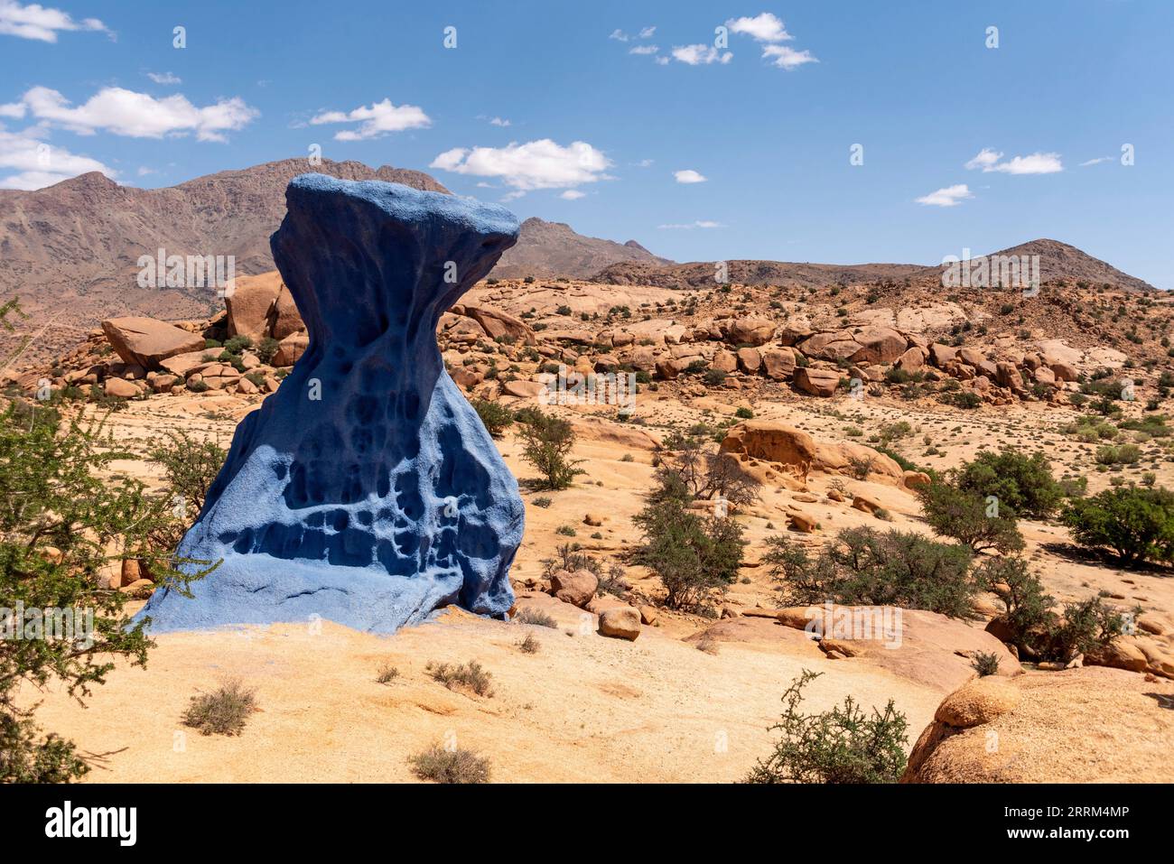 Famous painted rocks in the Tafraoute valley in South Morocco Stock ...