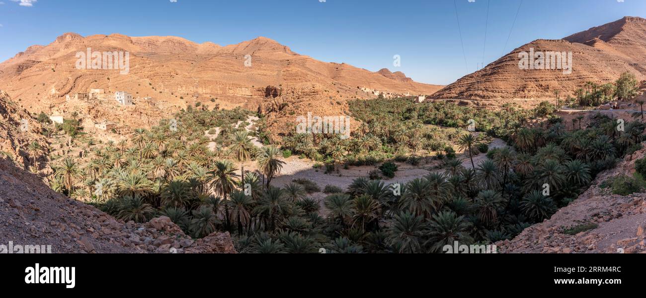 Magnificent oasis in the Ait Mansour gorge in the Anti-Atlas mountains ...