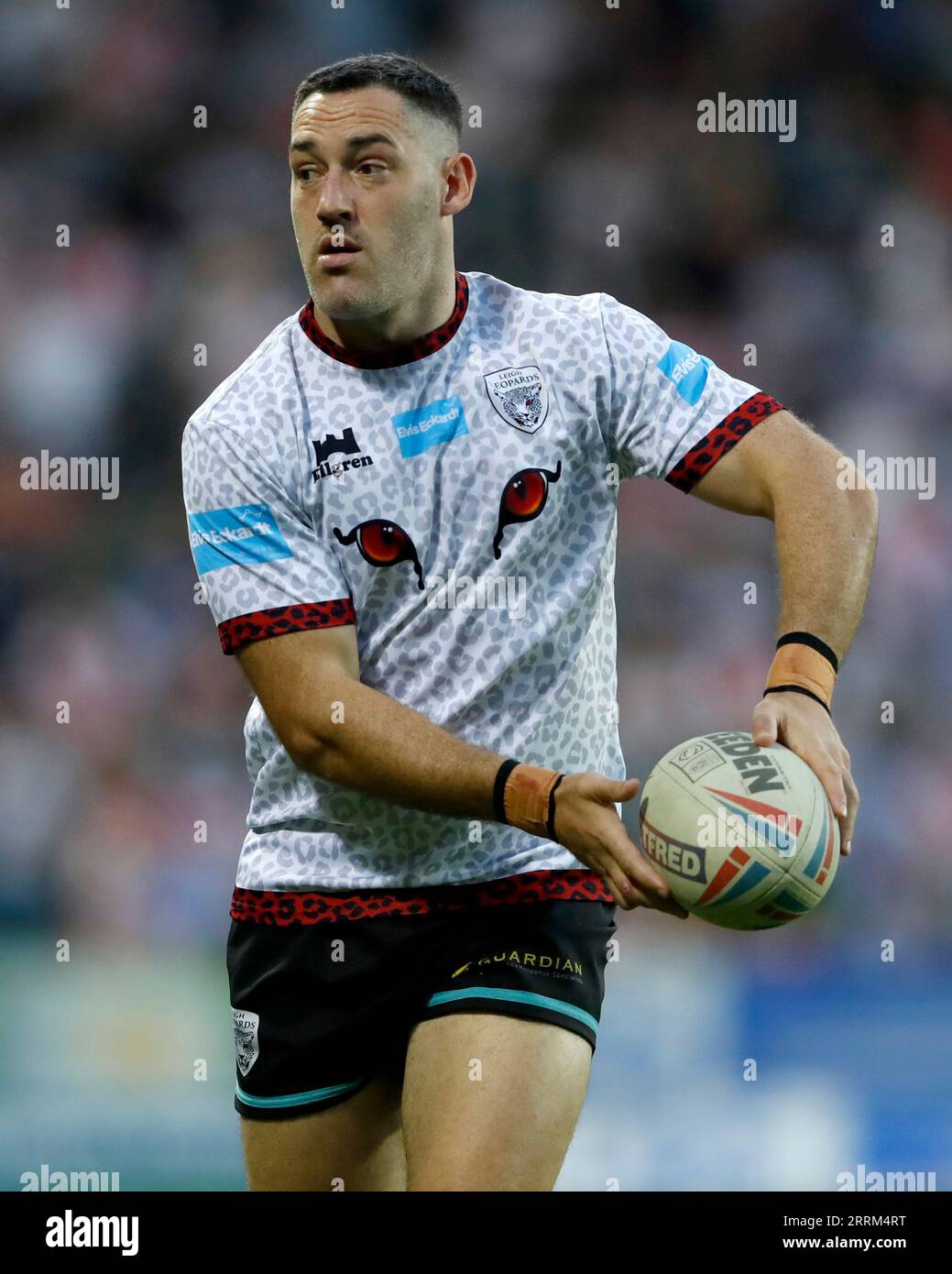 Leigh Leopards' Joe Wardle warms up ahead of the Betfred Super League ...