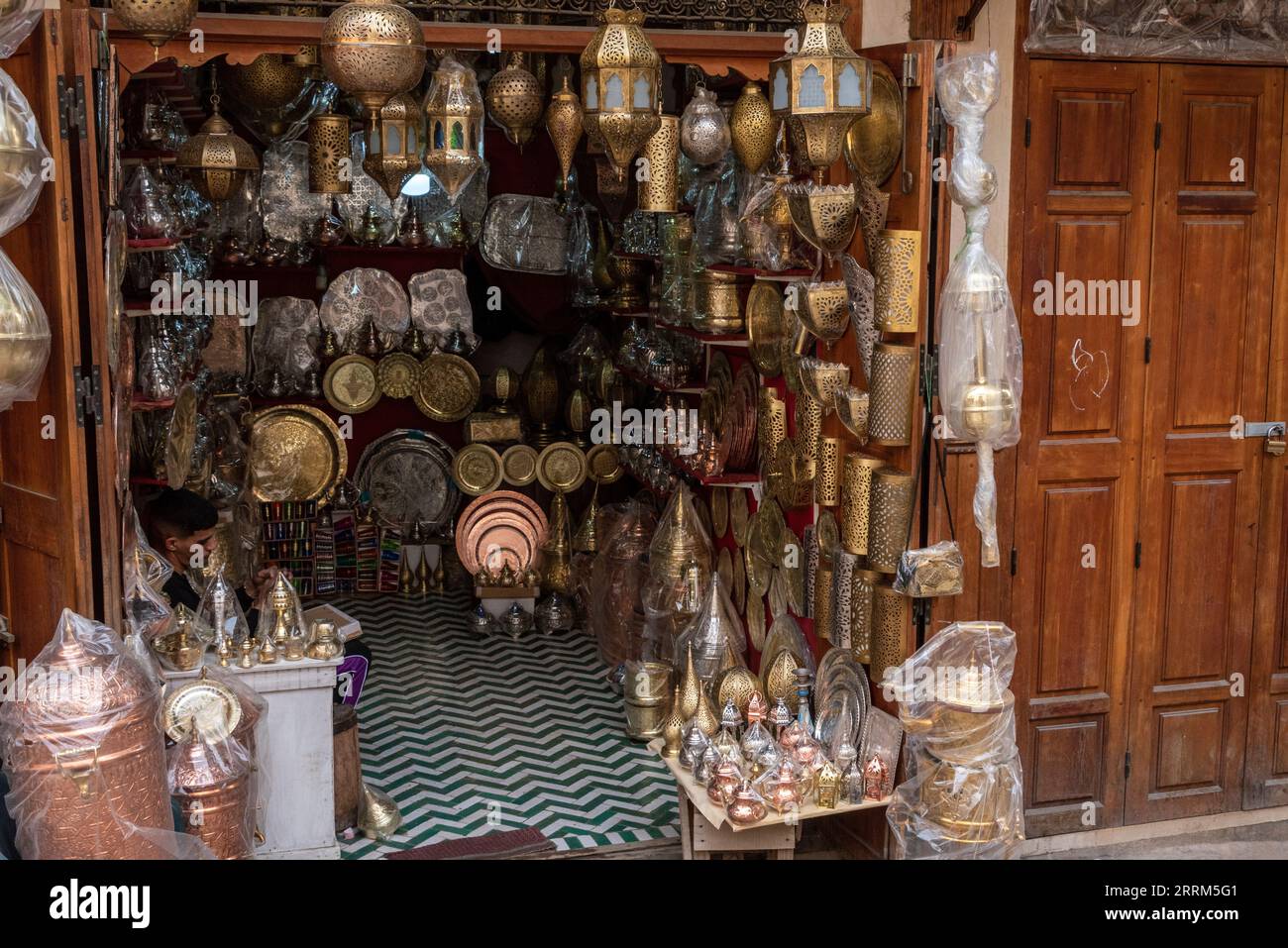 Famous Seffarine souk in the medina of Fes, Morocco Stock Photo - Alamy