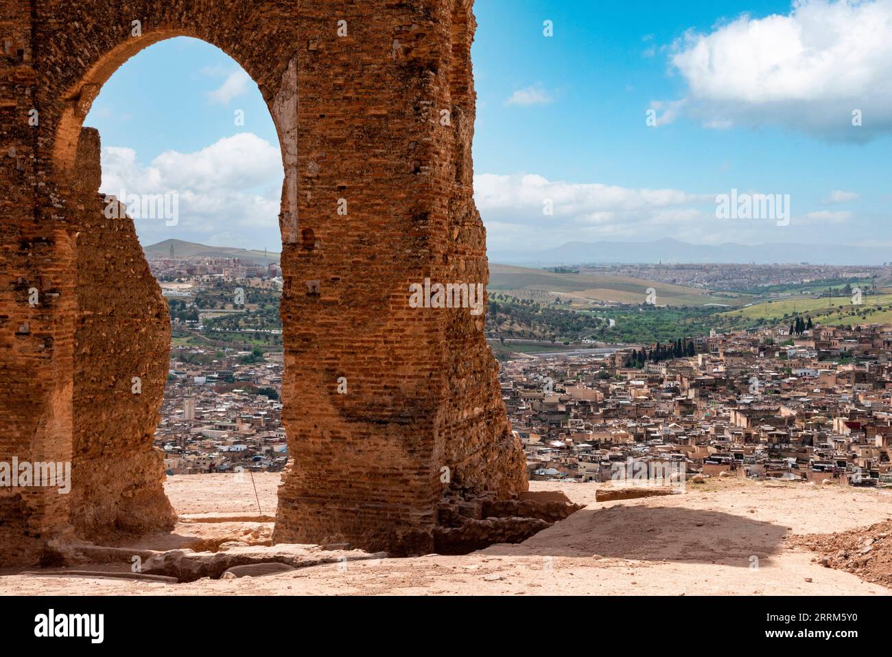 Remains of the ancient Merinid tombs on a near downtown Fes, Morocco ...