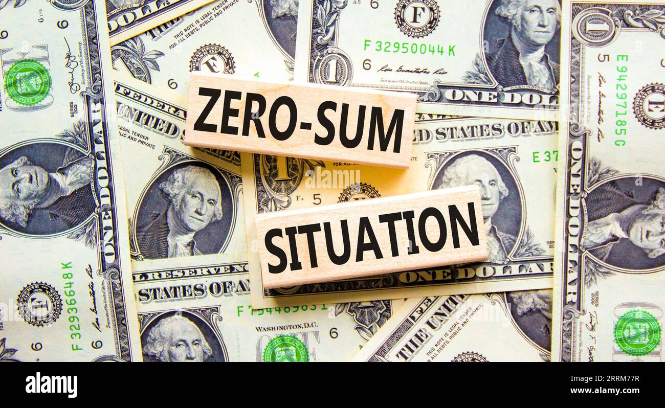 Zero-sum situation symbol. Concept words Zero-sum situation on ...