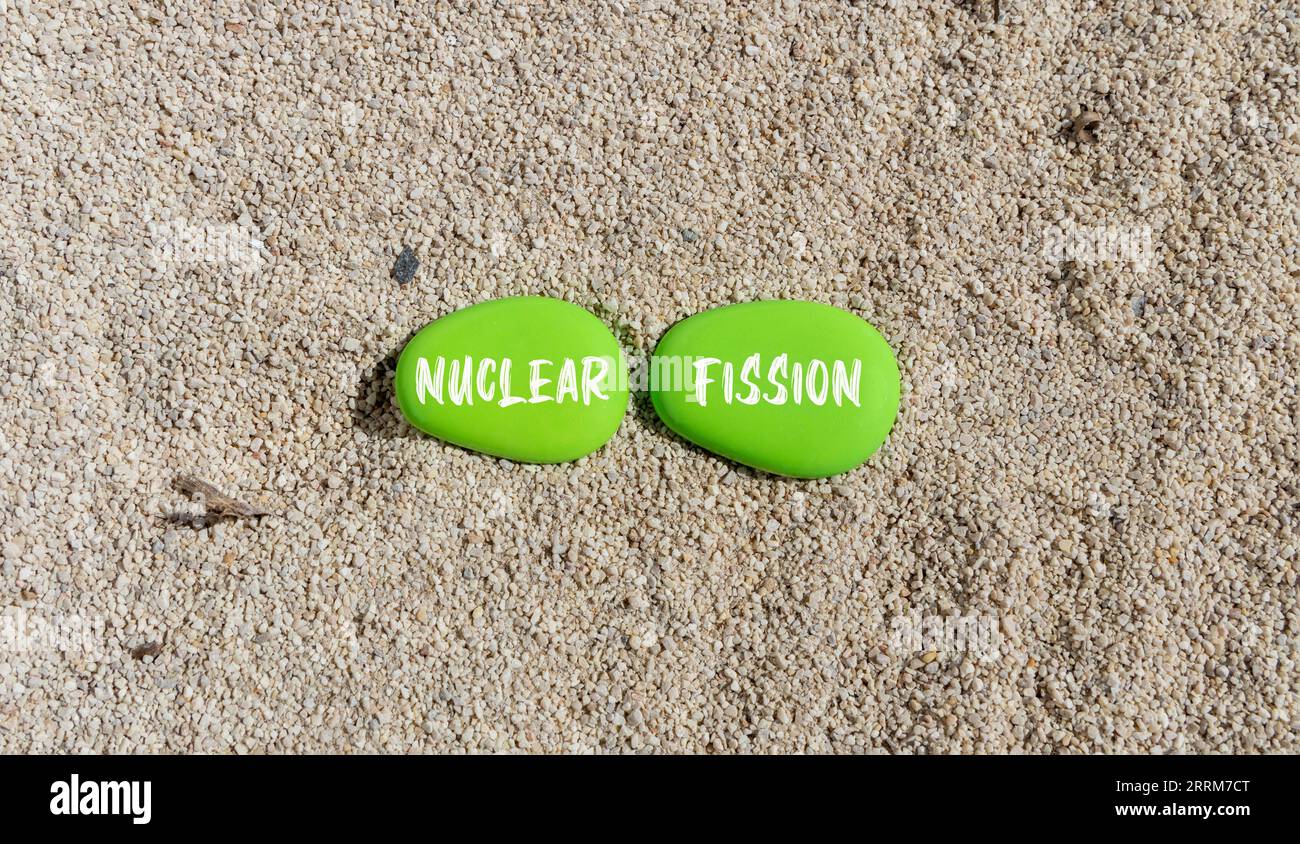 Nuclear fission symbol. Concept words Nuclear fission on beautiful ...