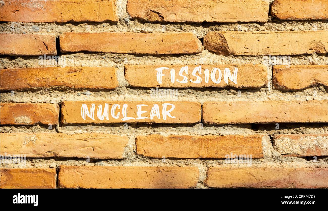 Nuclear fission symbol. Concept words Nuclear fission on beautiful ...