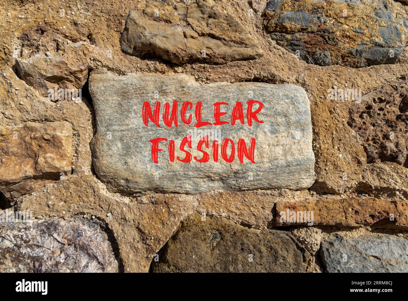 Nuclear fission symbol. Concept words Nuclear fission on beautiful big ...