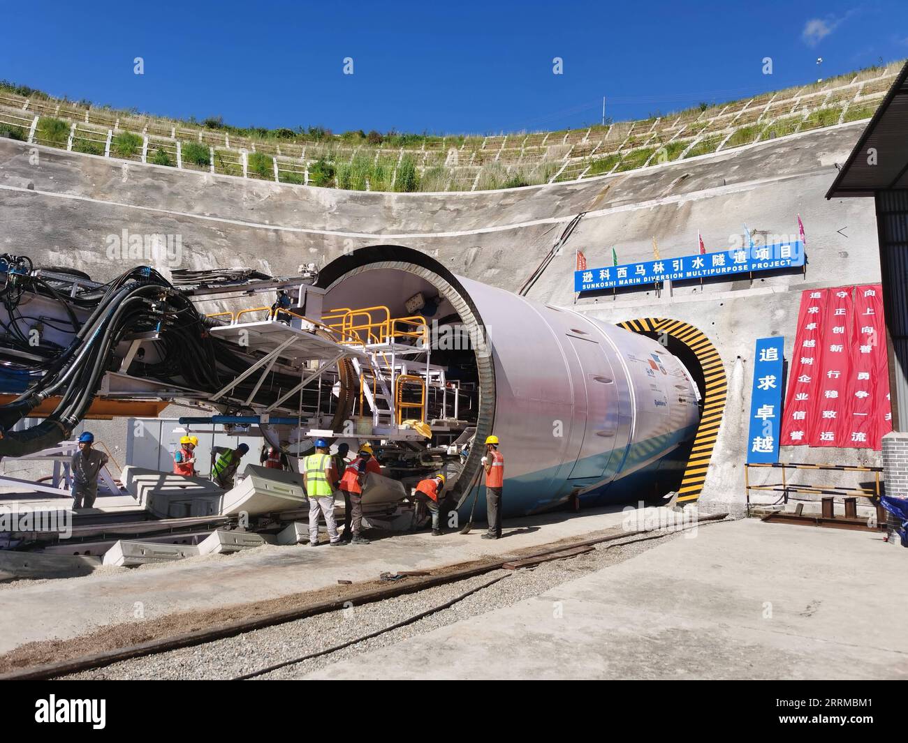221015 -- KATHMANDU, Oct. 15, 2022 -- A double-shield tunnel boring ...