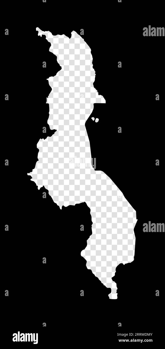 Stencil map of Malawi. Simple and minimal transparent map of Malawi ...