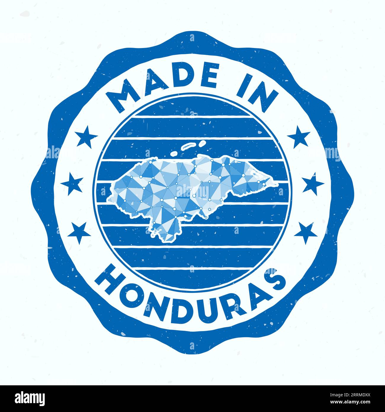 Made In Honduras. Country round stamp. Seal of Honduras with border ...