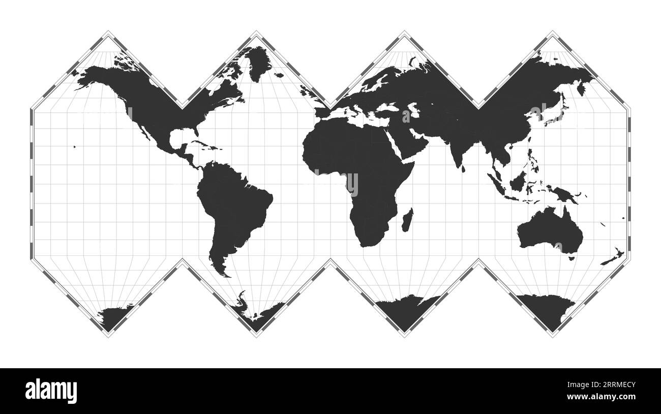 Vector world map using the HEALPix projection. A plain geographical map ...