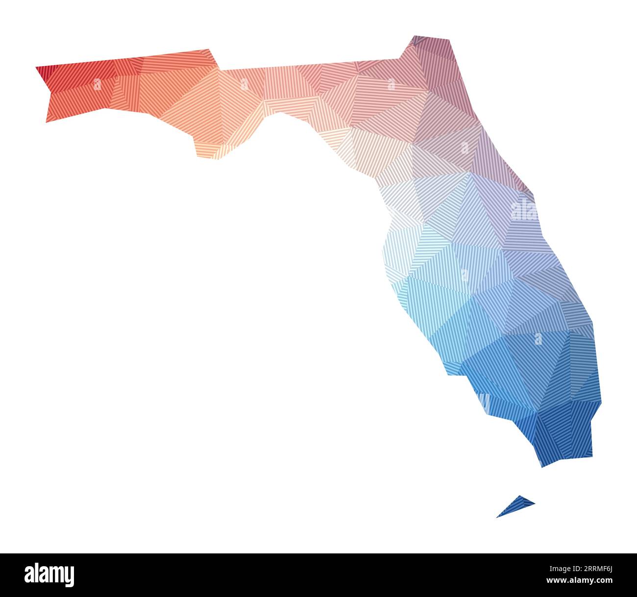Map of Florida. Low poly illustration of the US state. Geometric design ...