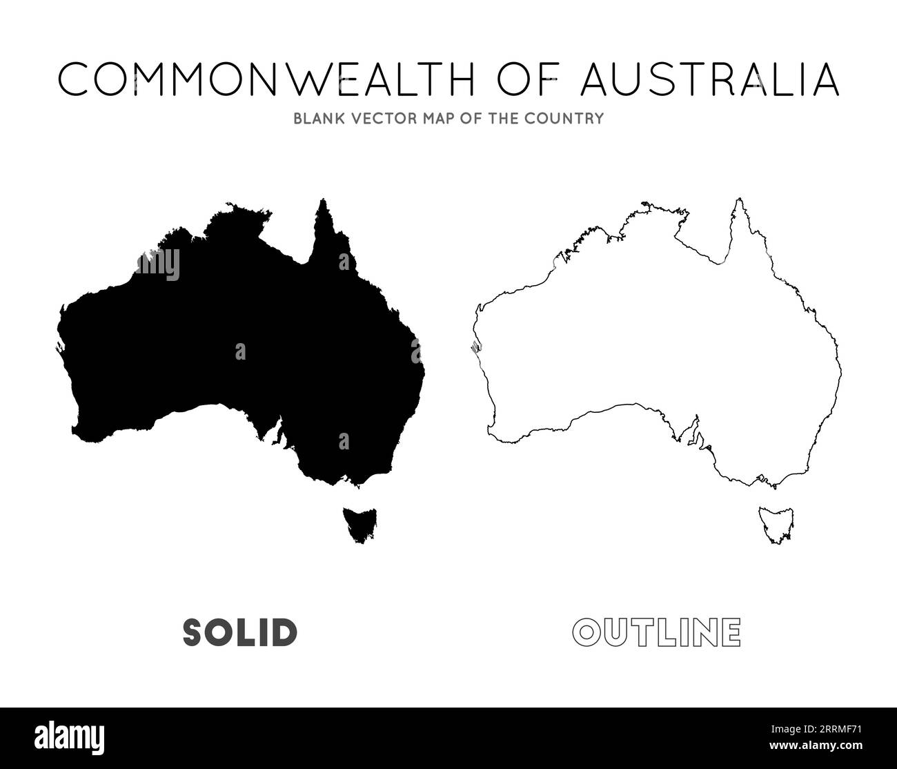 Australia map. Blank vector map of the country. Borders of Australia ... Australia map. Blank vector map of the country. Borders of Australia ...