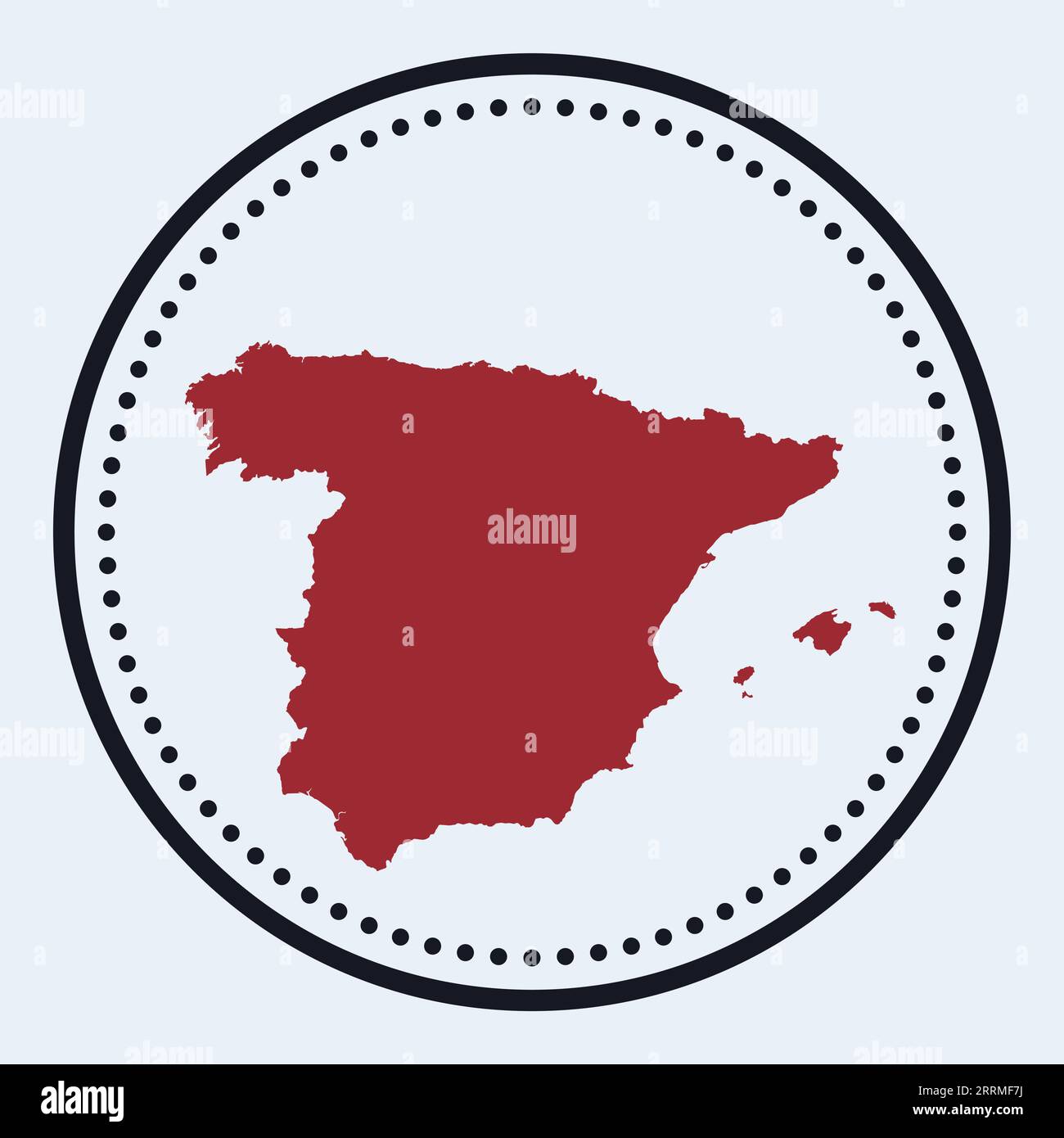 Spain round stamp. Round logo with country map and title. Stylish ...