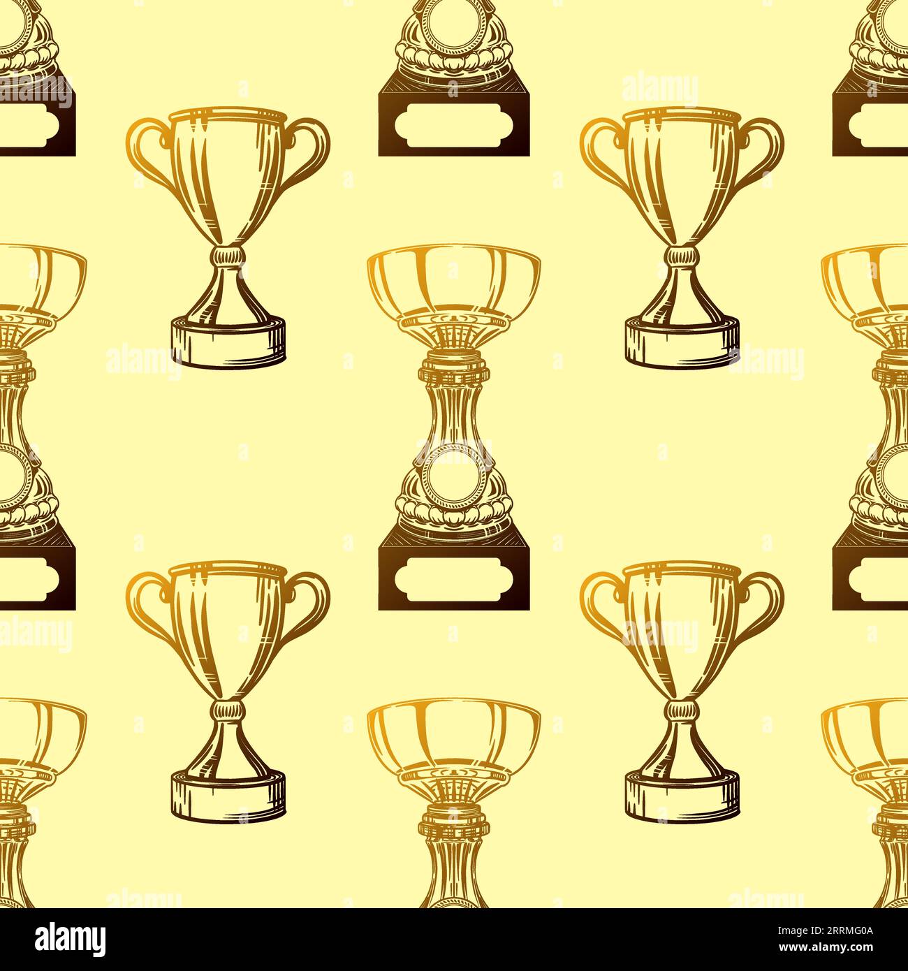 winner cup seamless pattern yellow vector sketch Stock Vector Image ...