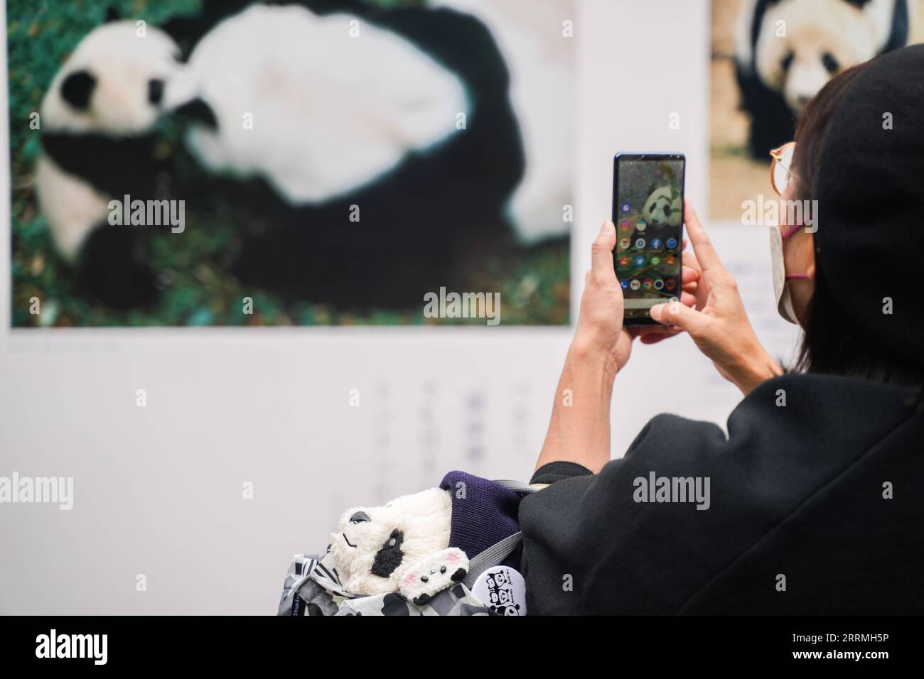 221029 -- TOKYO, Oct. 29, 2022 -- A woman prepares to take photos of a ...