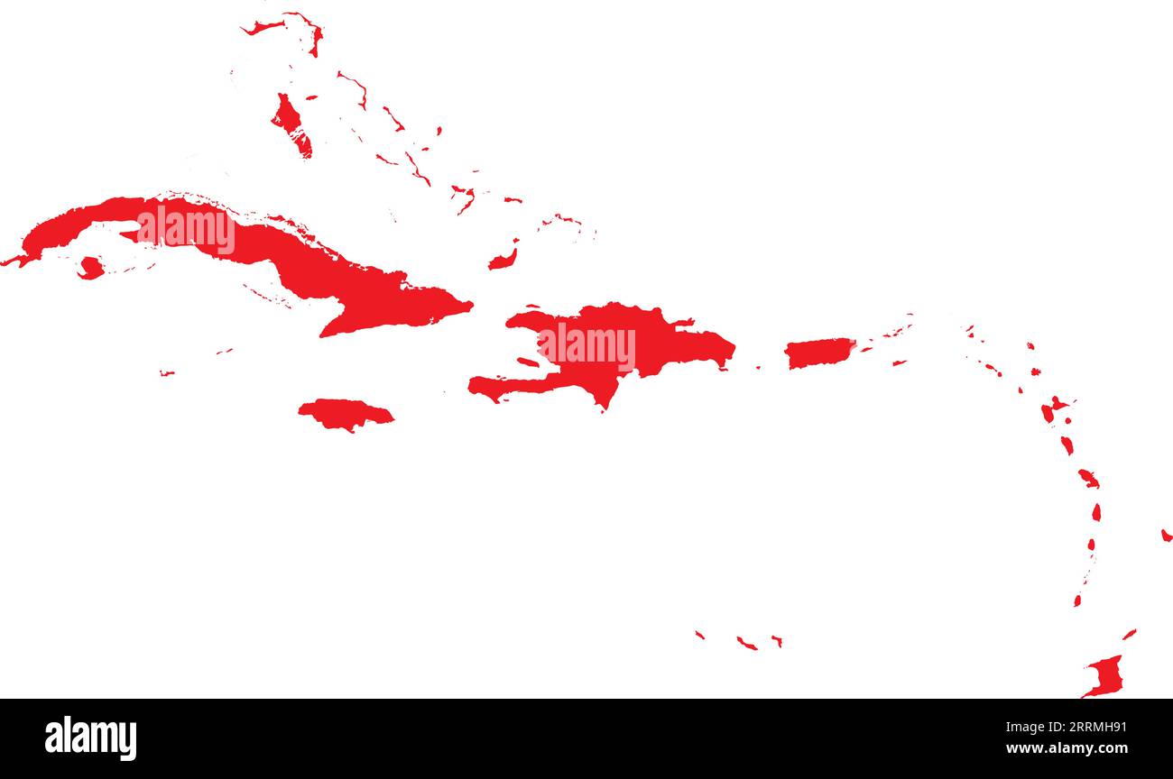 RED CMYK color map of CARIBBEAN ISLANDS Stock Vector Image & Art - Alamy