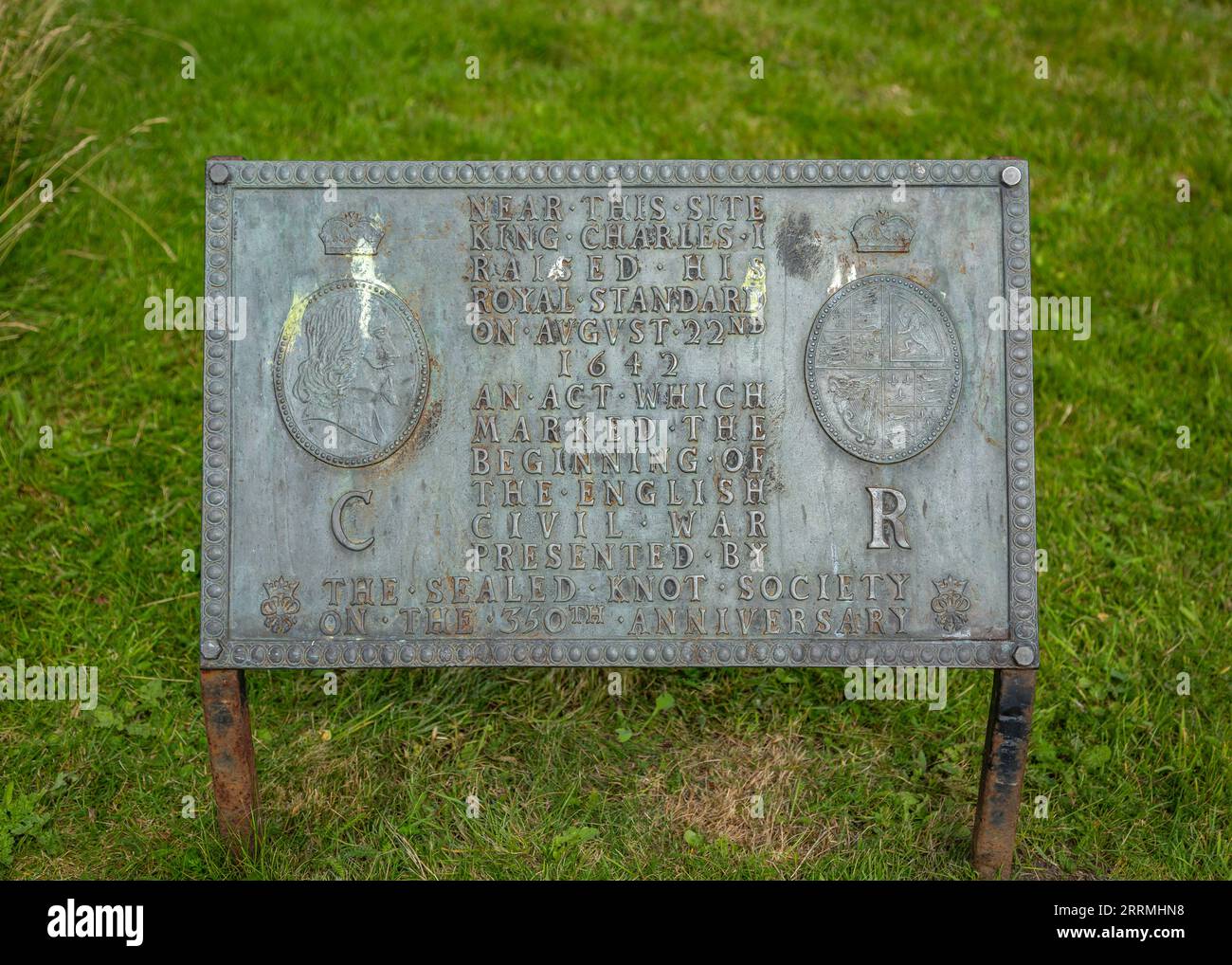 Plaque where King Charles I raised his Royal Standard at Nottingham ...