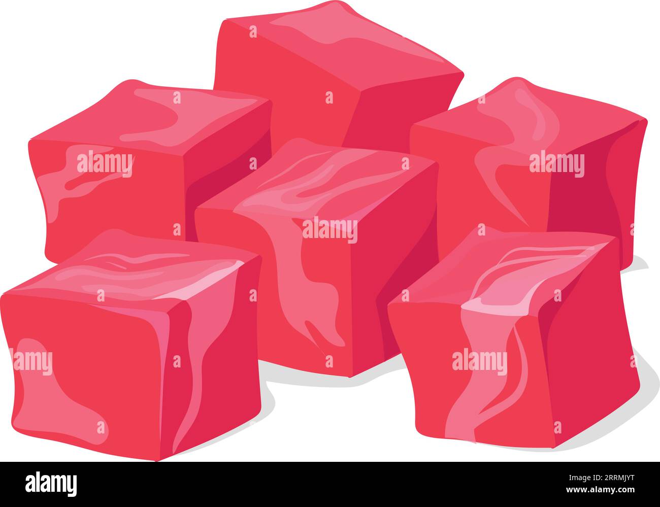 Diced beef cartoon icon. Red meat chop isolated on white background ...