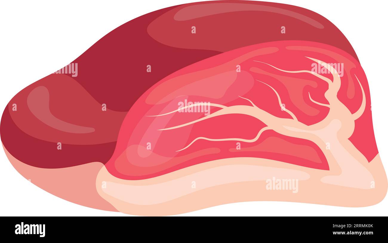 Beef meat cartoon icon. Raw steak cut isolated on white background ...