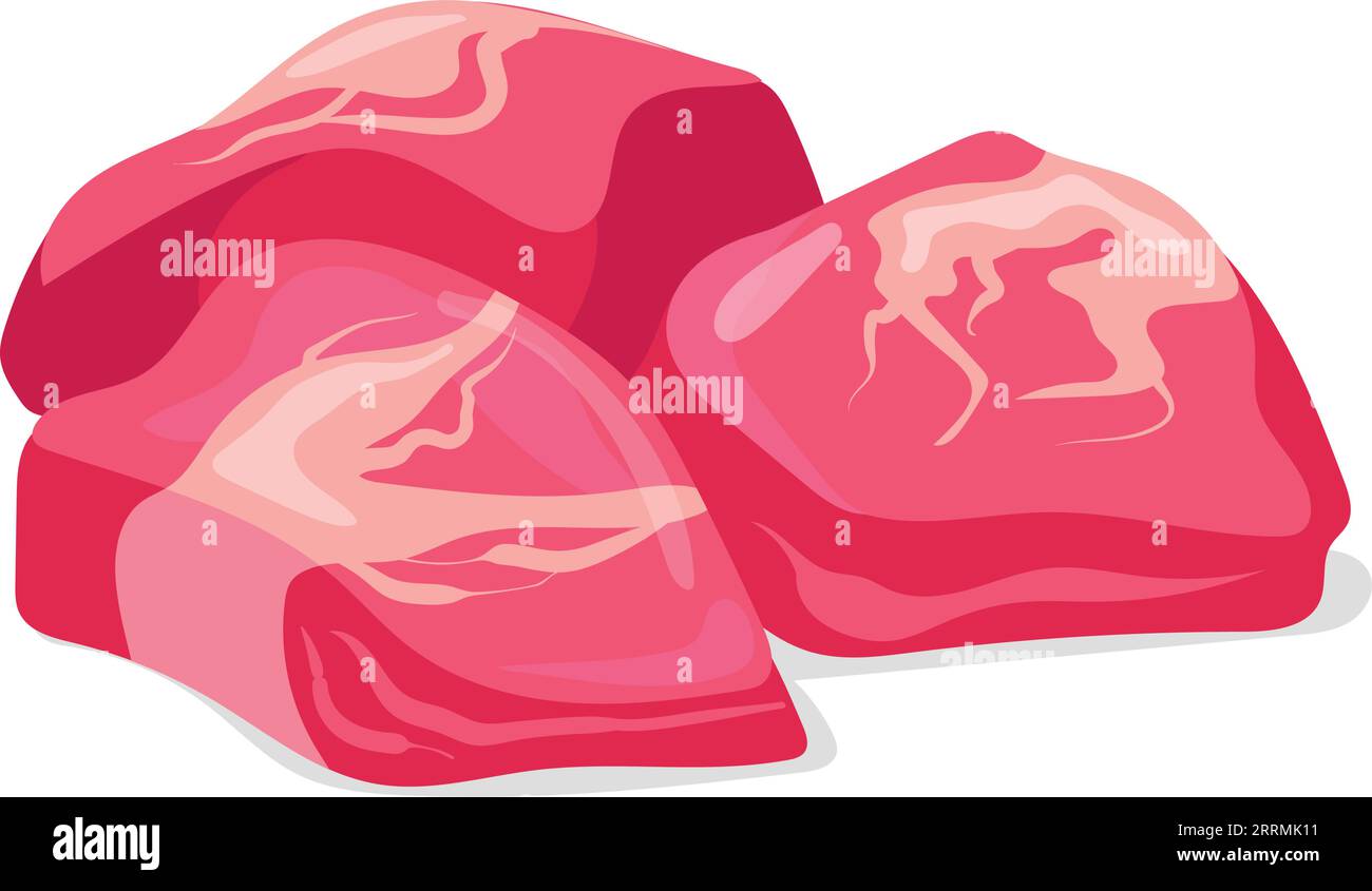 Loin chop icon. Cartoon raw meat pieces isolated on white background ...