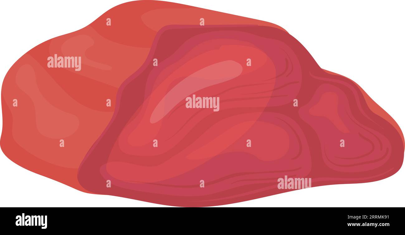 Raw liver meat icon. Cartoon butchered product isolated on white ...
