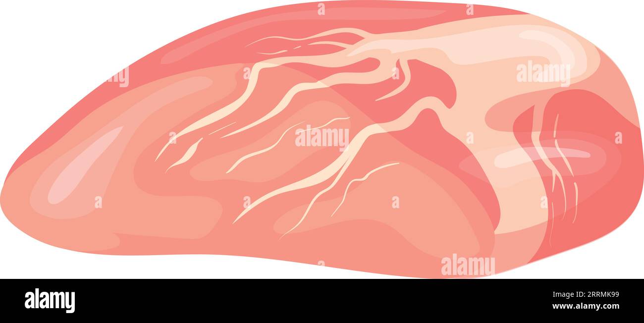 Heart meat cartoon icon. Raw pork organ isolated on white background ...