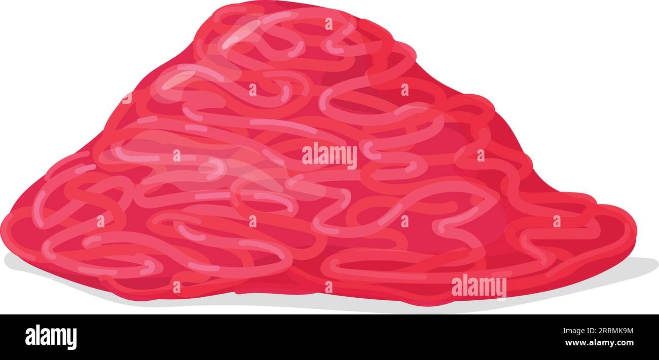 Grounded meat cartoon icon. Minced raw beef isolated on white ...