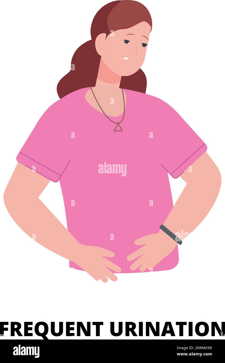 Frequent urination concept. Pregnancy symptom. Female health isolated ...