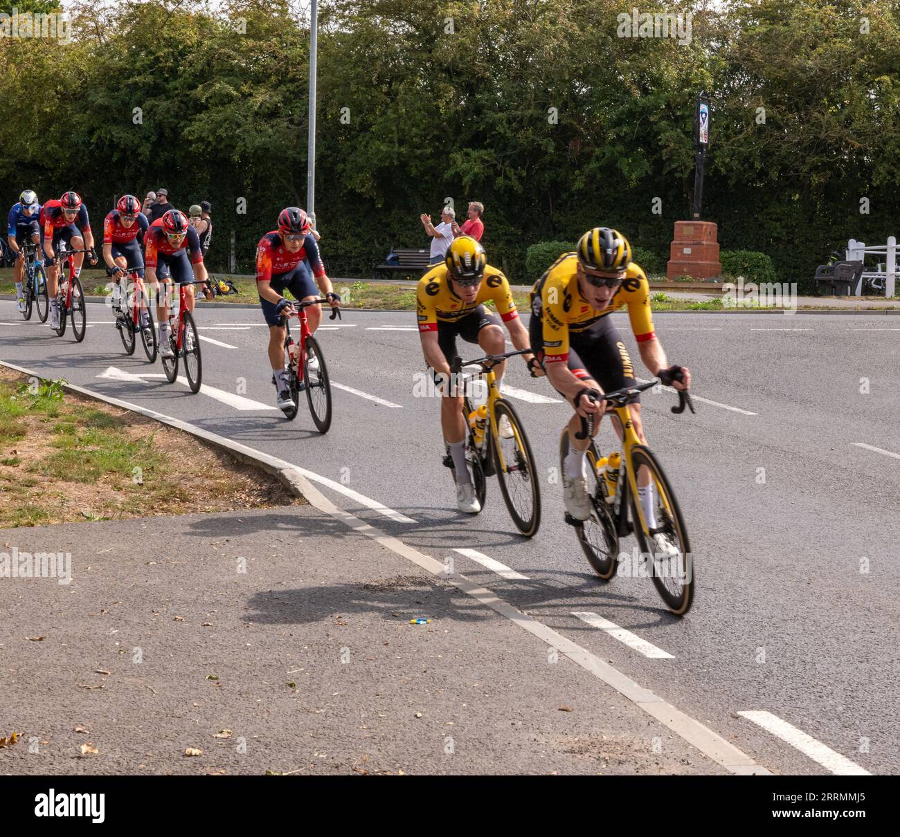 Tour of Britain Cycle Race going through Hullbridge Essex on Stage 6 ...