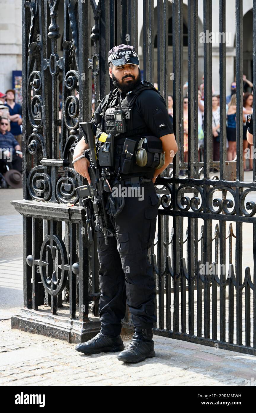 Firearms Officer, Horse Guards Parade, Whitehall, London, UK Stock ...