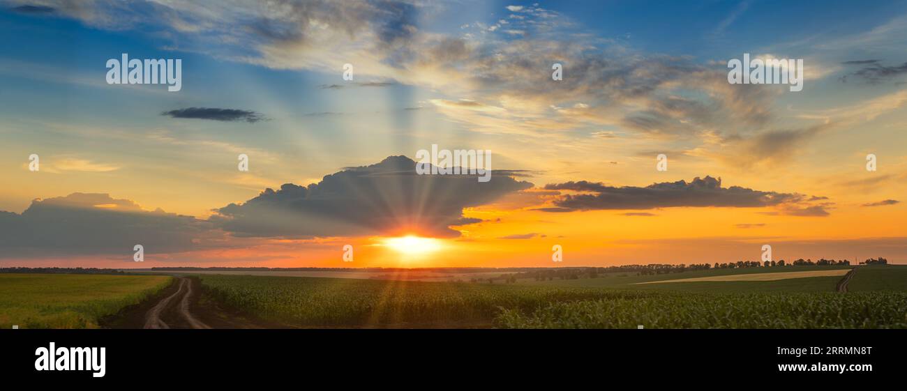 Evening's Embrace: The Spectacular Sunset Sky Stock Photo - Alamy