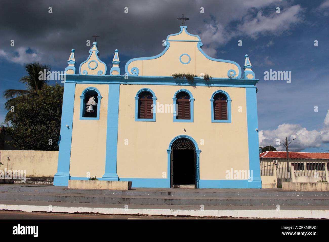 Facade of the Our Lady of Light church, in the city of Paço do Lumiar ...